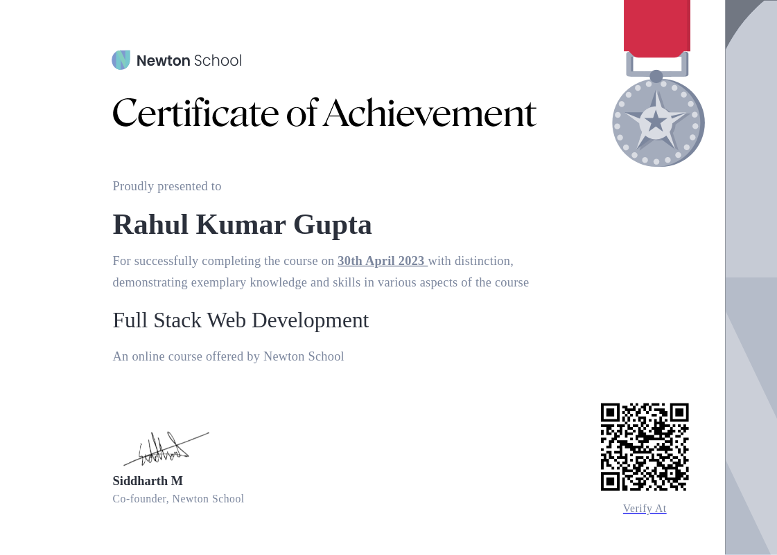 "Rahul Kumar Gupta got certified!"