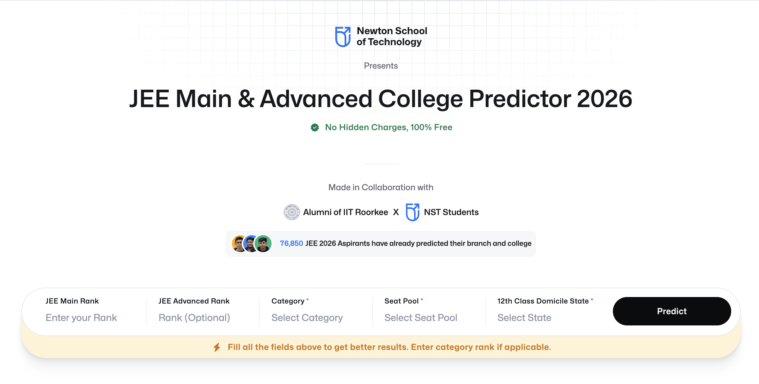 JEE Main and Advanced College Predictor 2026: Predict Your College ...